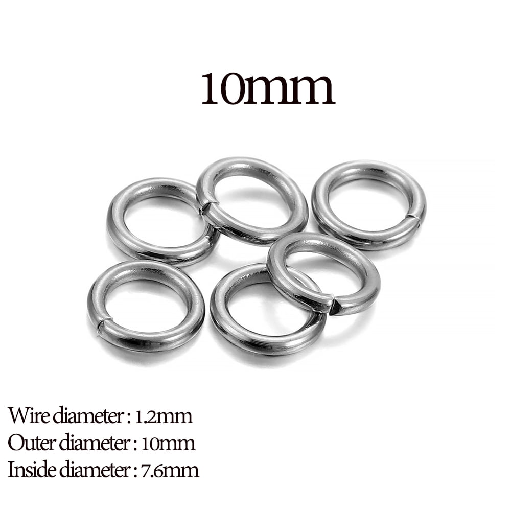 30-200Pcs 3-25mm Stainless Steel Split Ring Open Single Loops Jump ...
