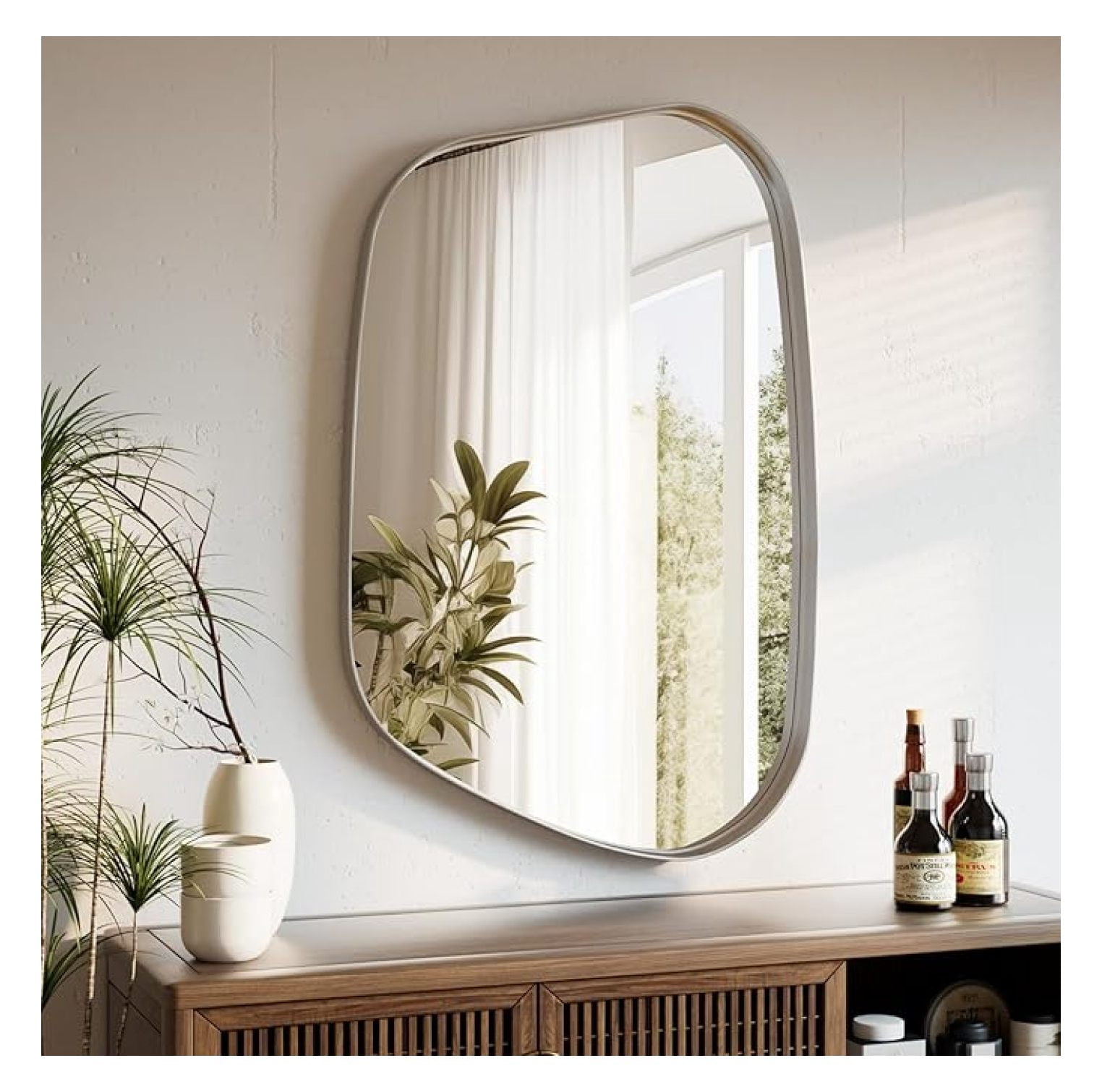 30×22 inch Irregular Metal Deep-Framed Wall Mounted Mirror for Wall ...