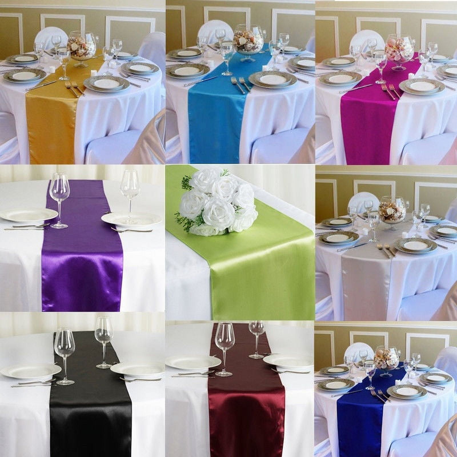 30*275cm Elegent Satin Table Runner Birthday Party Home Decor Red Blue ...
