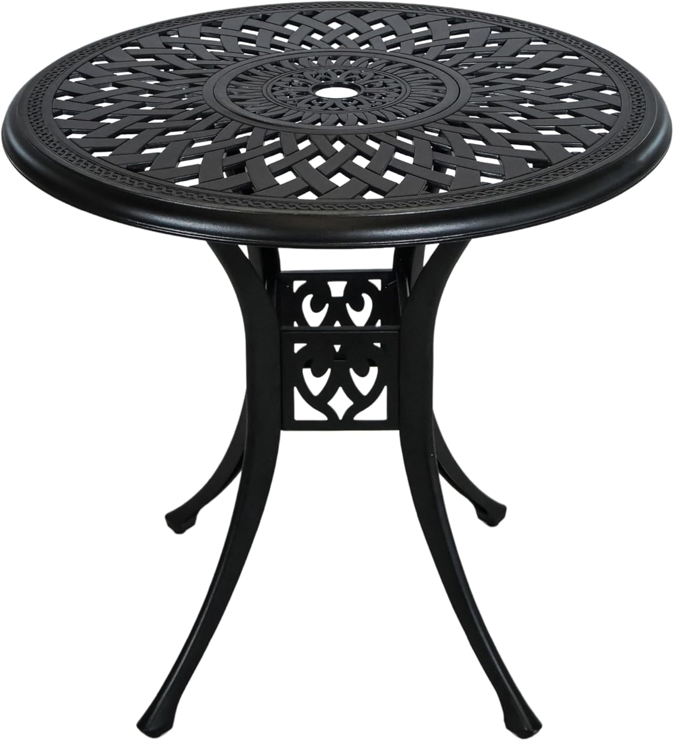 30.3 Inch Round Patio Table Cast Aluminum Patio Table,Metal Patio ...