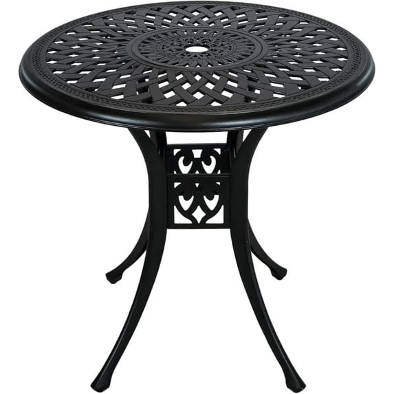 30.3 Inch Round Patio Table Cast Aluminum Patio Table,Metal Patio ...