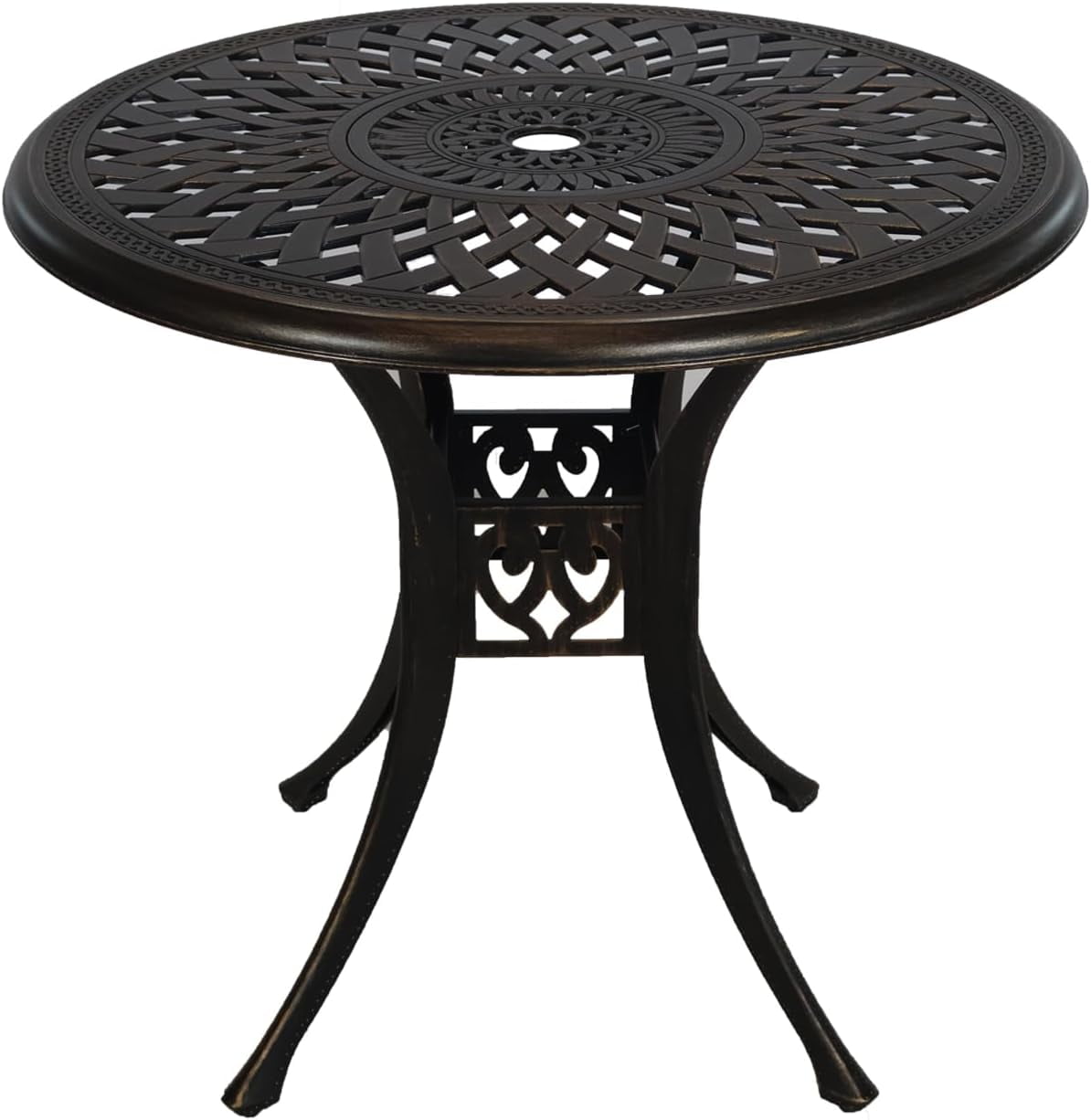 30.3" Patio Bistro Table Cast Aluminum Patio Table,Metal Patio Dining ...