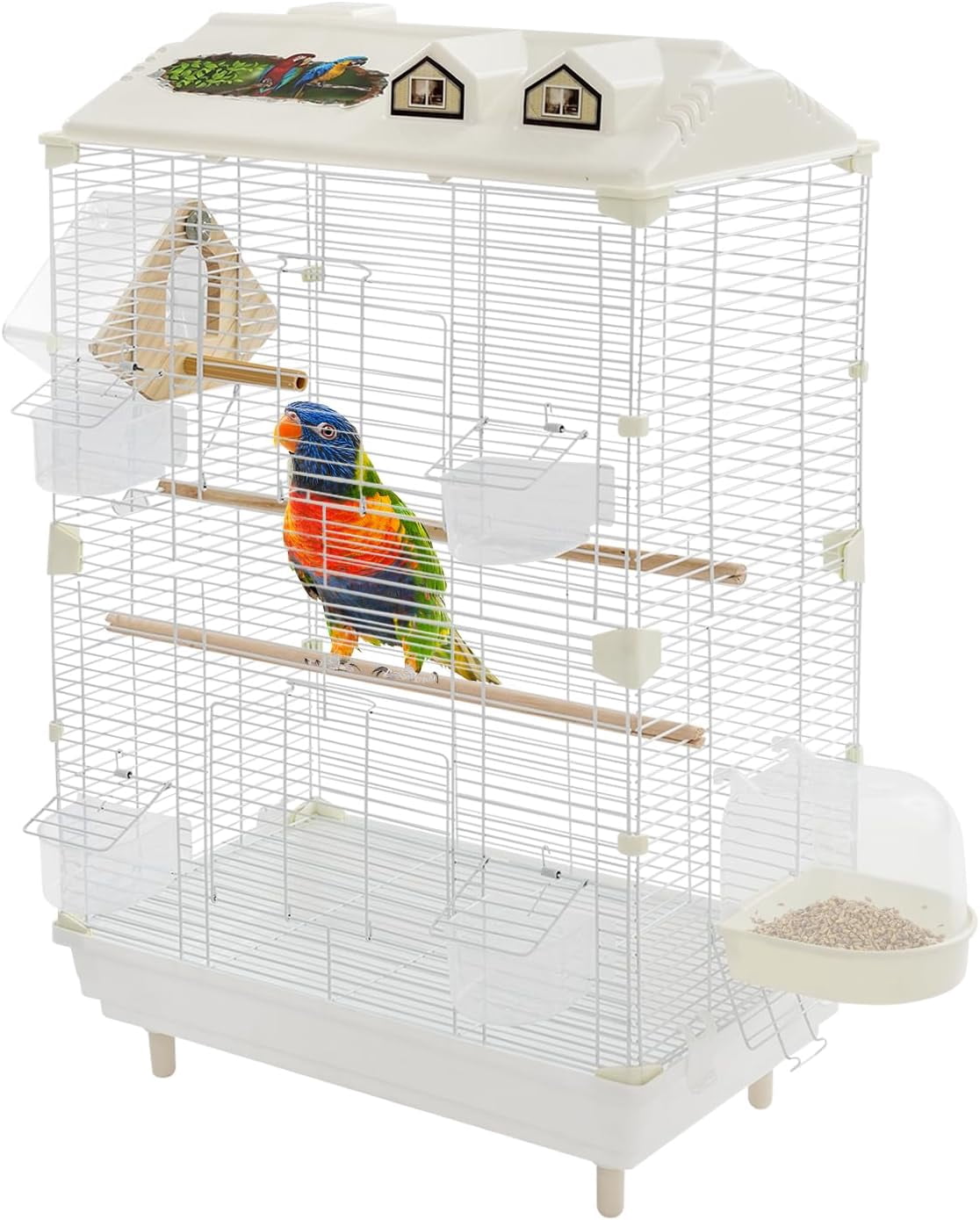 30.31 inch Flight Bird Cage Portable Small Bird Carrier Travel Bird ...