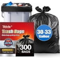30-33 Gallon 300 Counts Large Trash Bags Black Garbage Bags, Large ...