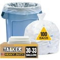 30-33 Gallon Trash Bags Heavy Duty (Value 100/Bags w/Ties) Clear Large ...