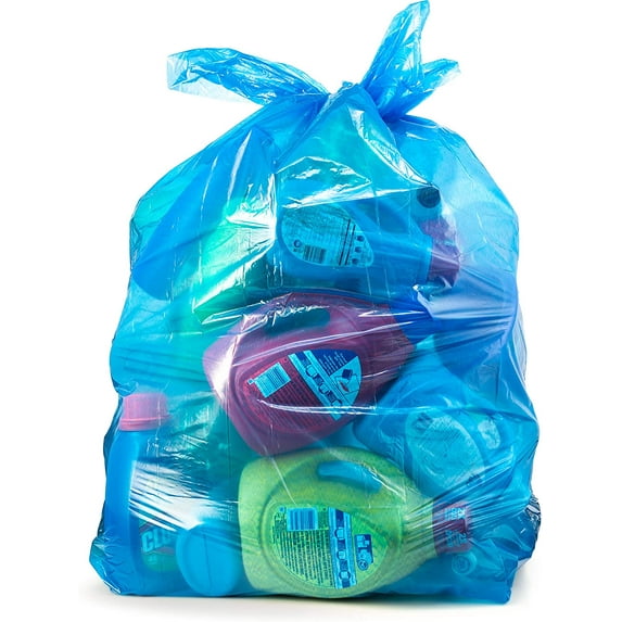 30-33 Gallon Trash Bags Heavy Duty (Value Pack 100 Count w/Ties) Blue ...