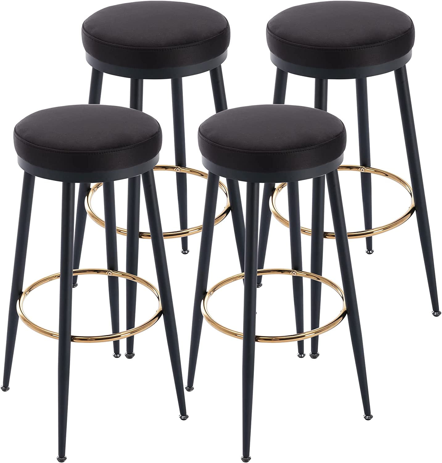 30" Bar Height Stools Modern Backless Counter Barstool with Gold ...