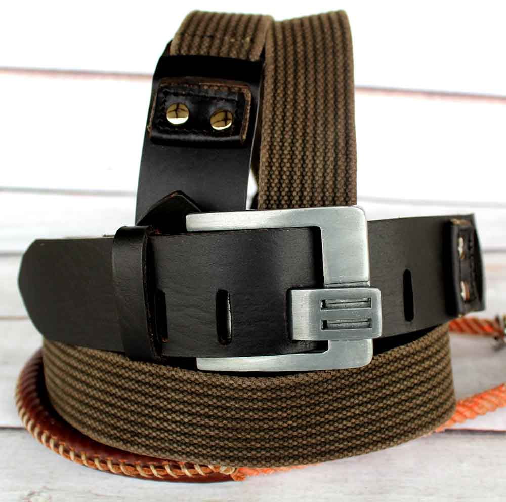 30"-34" Pro Rider Men's Western 1 1/2" Nylon Webbed Leather Belt 2605RS ...