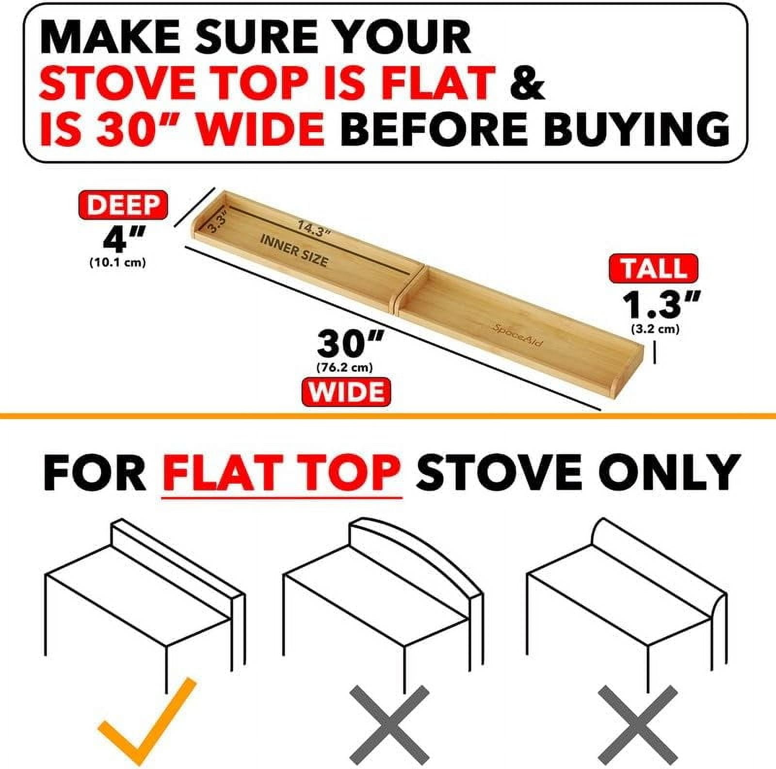 30" Wide Kitchen Shelf Organizer for Stove, Magnetic Bamboo Spices ...