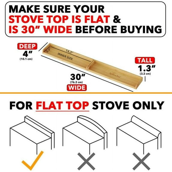 30" Wide Kitchen Shelf Organizer for Stove, Magnetic Bamboo Spices ...