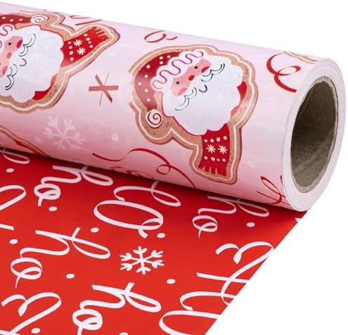 30" X 32.8' Reversible Christmas Wrapping Large Paper Roll, Jumbo Roll ...