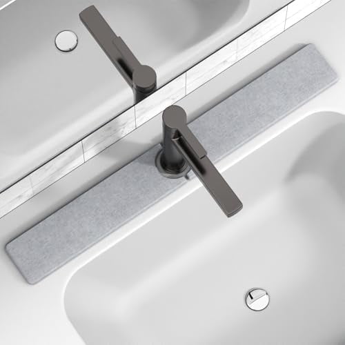 30" x 4" Stone Faucet Mat for Kitchen Sink, Quick Drying Diatomite Sink ...
