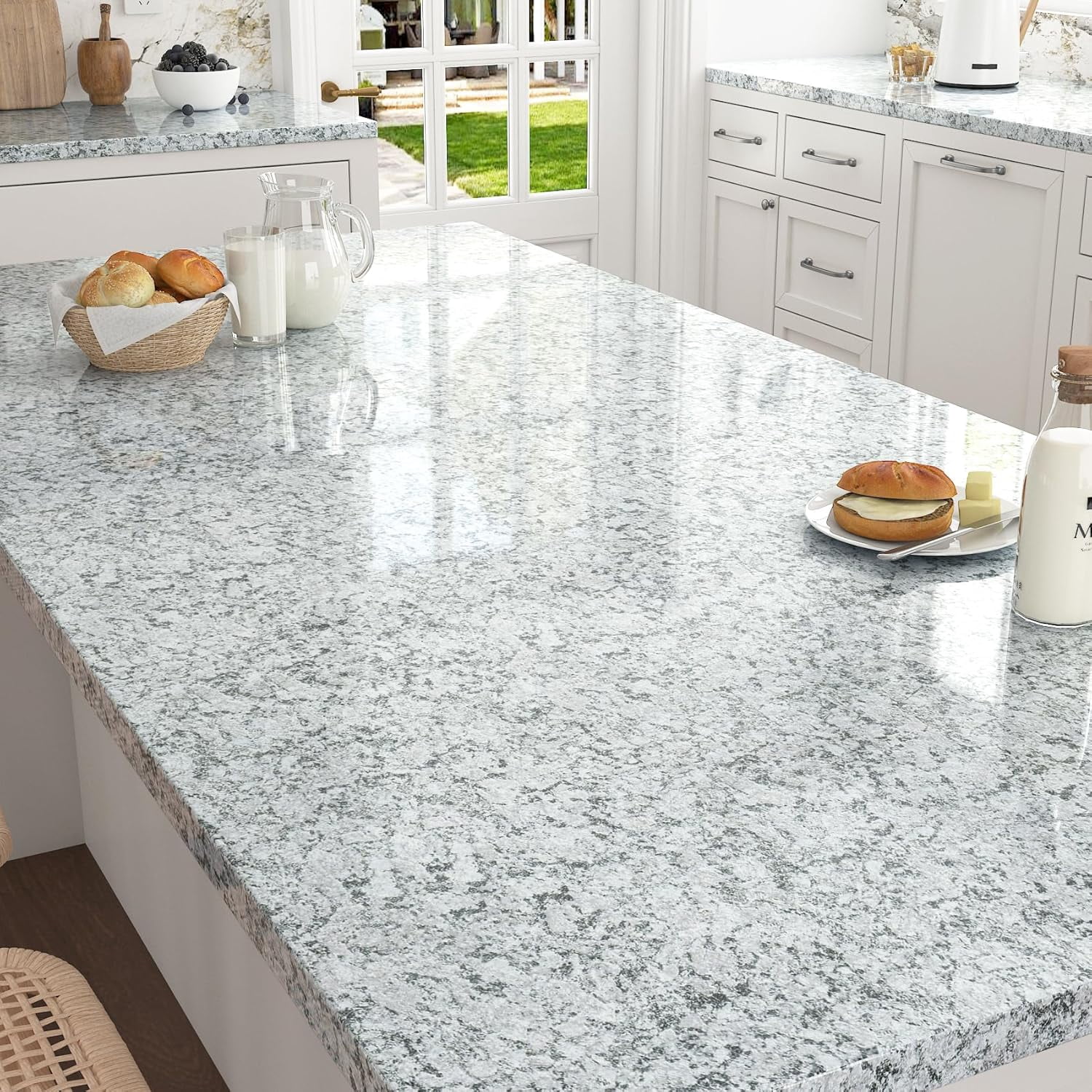 30"x120" Granite Countertop Contact Paper Peel and Stick Green Marble ...