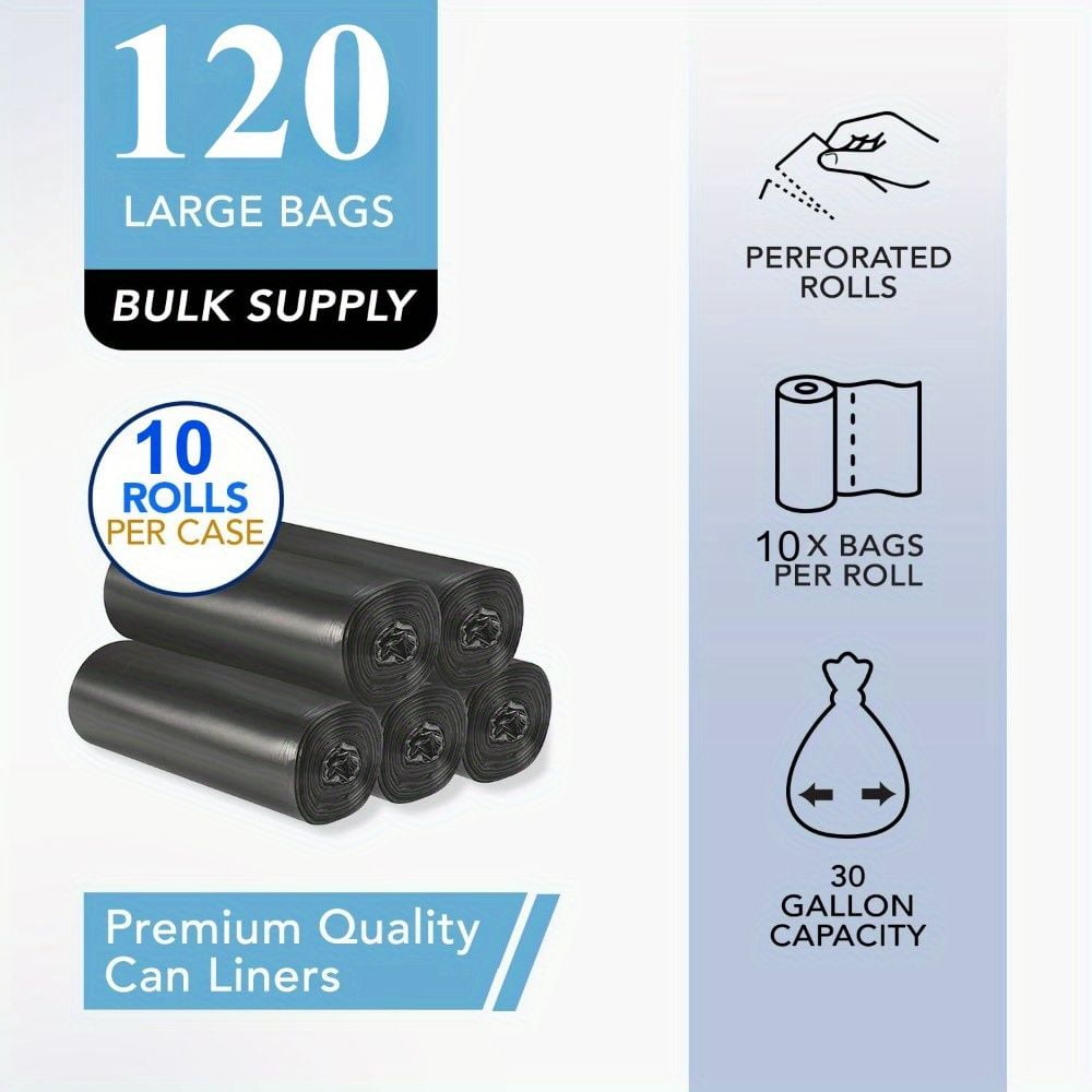 30-35 Gallon Heavy Duty Trash Bags, 120 Count, 33x40 Inch Extra Thick ...