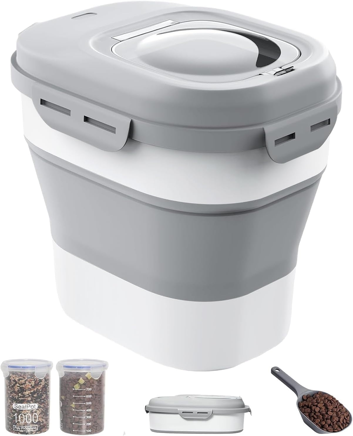 30-35 Lbs Dog Food Storage Container Collapsible Dog Food Container ...