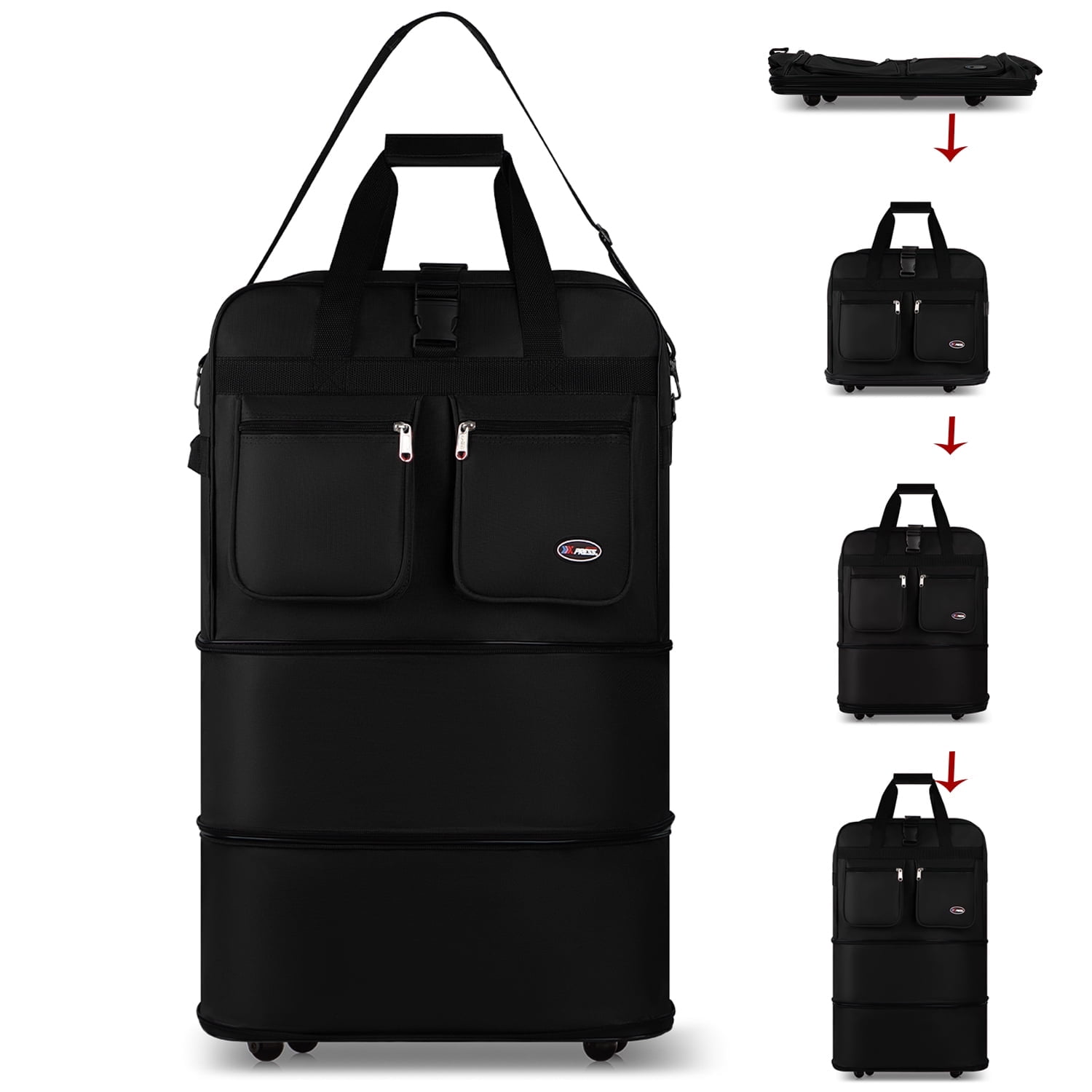 30" 36" 40" Expandable Foldable Luggage Bag with Universal Wheels and ...