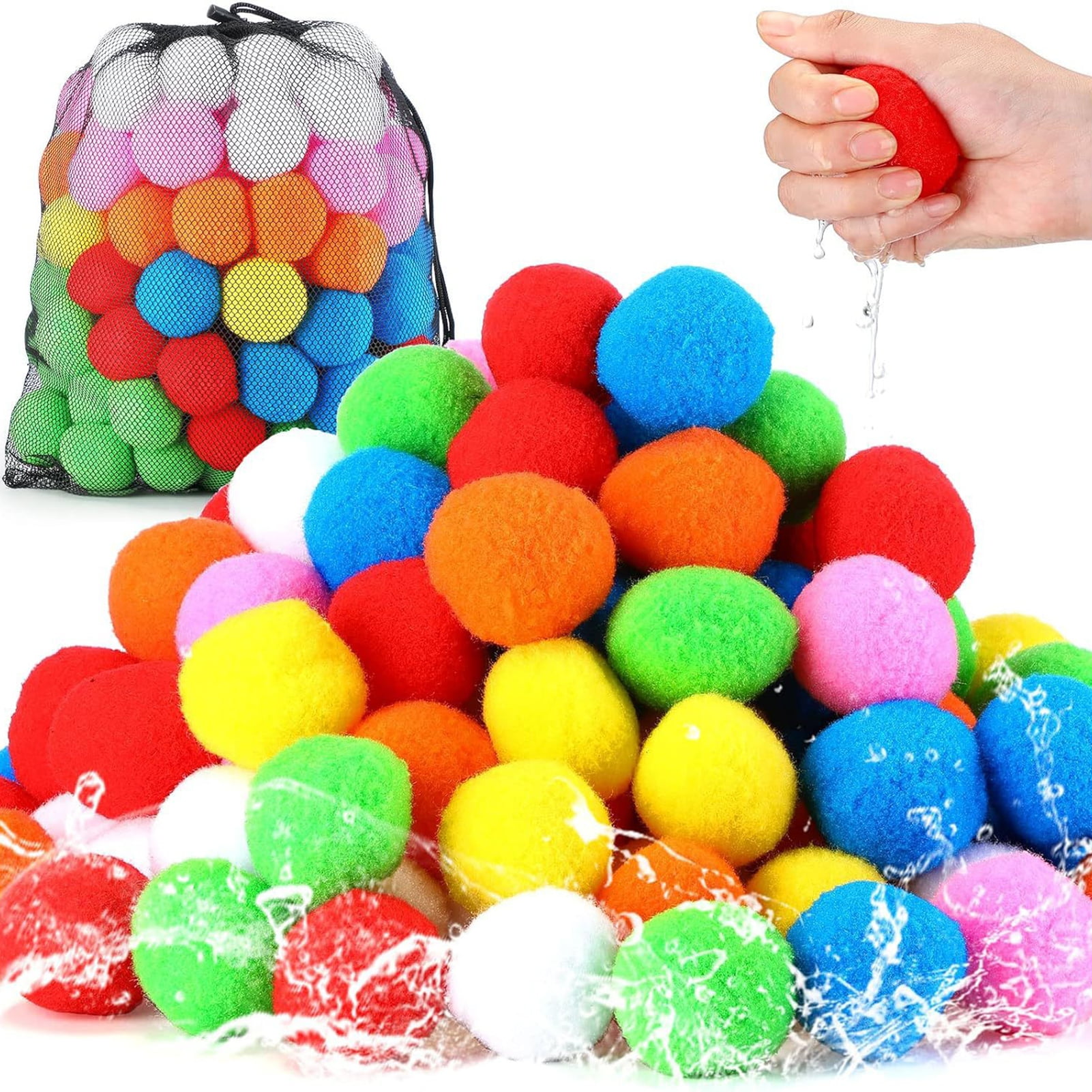 30/36/48/50/56/60Pcs Water Soaker Balls Reusable Water Balloons Soft ...