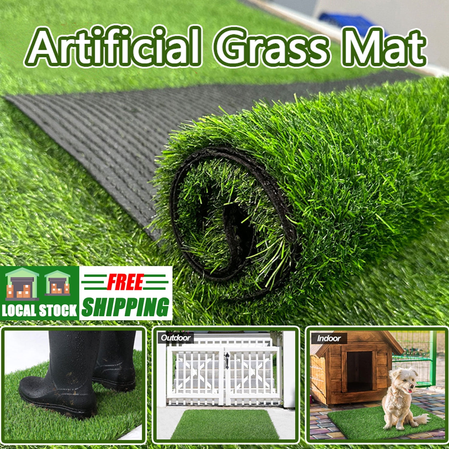 30*3Ft Artificial Turf Lawn, Grass Turf Rag, Soft Pet Mat, Stairs Mat ...