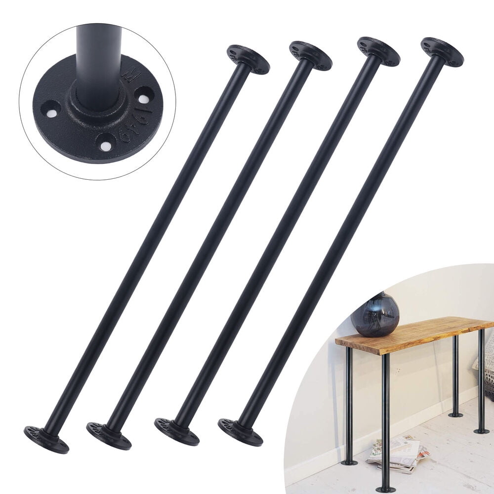 30" 4 Pcs Industrial Pipe Table Legs Long Threaded Pipes Desks Counter ...