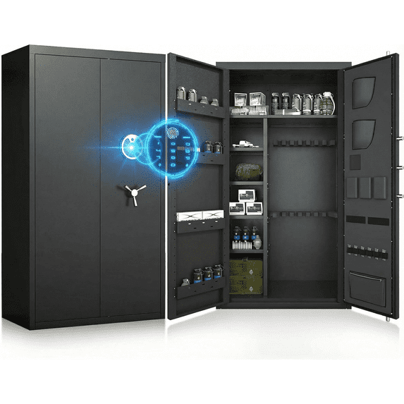30-40 Gun Fingerprint Safe, Unassembled Large Biometric Long Gun Safe ...