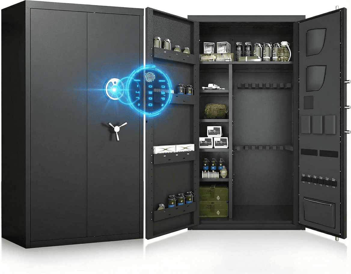 30-40 Gun Fingerprint Safe, Unassembled Large Biometric Long Gun Safe ...
