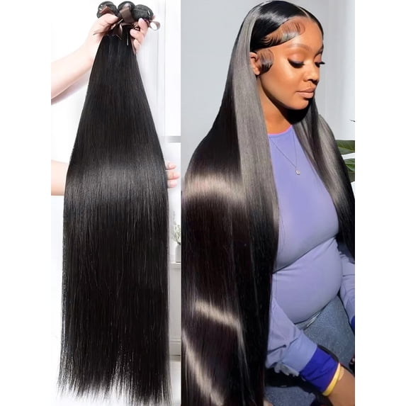 30 40 Inch Bone Straight 100% Bundles Deal Brazilian Virgin Human Hair ...
