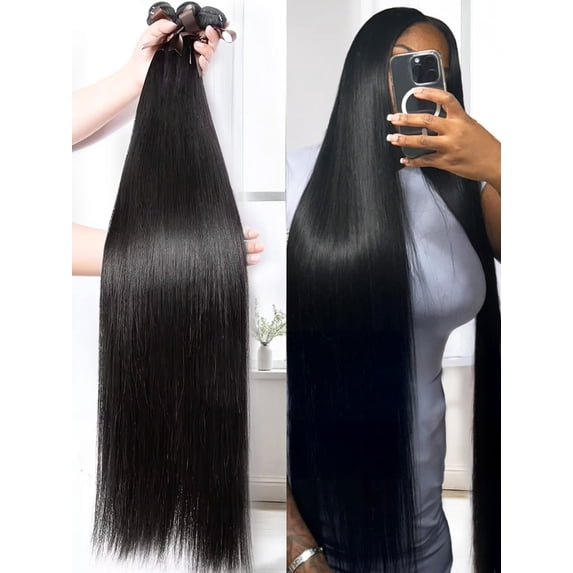30 40 Inch Bone Straight 100% Bundles Deal Brazilian Virgin Human Hair ...