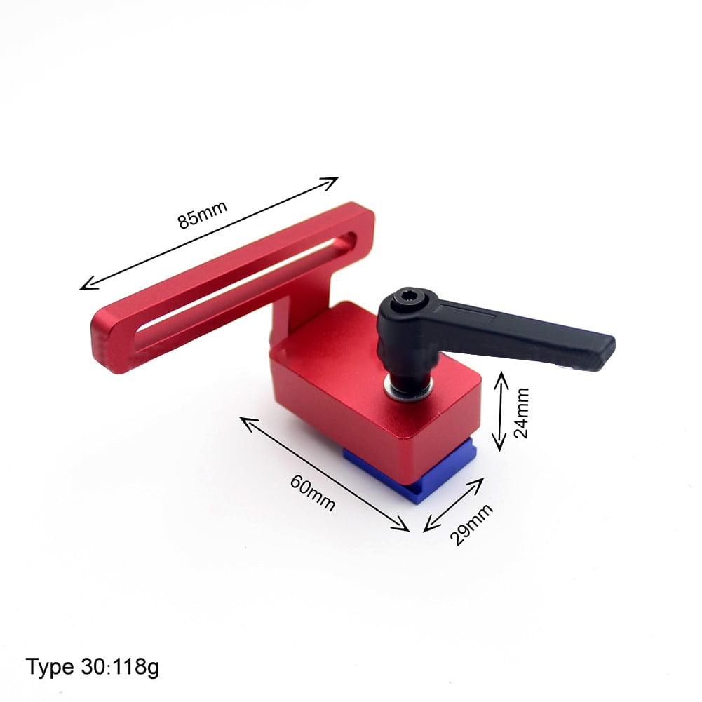 30 40 Type T-Track Sliding Chute Backer Miter Stop Hold Down Clamp ...