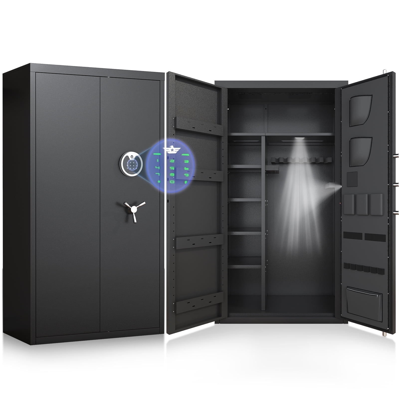 30-40 Gun Safe, Unassembled Large Digital Gun Safe for Pistols with LCD ...