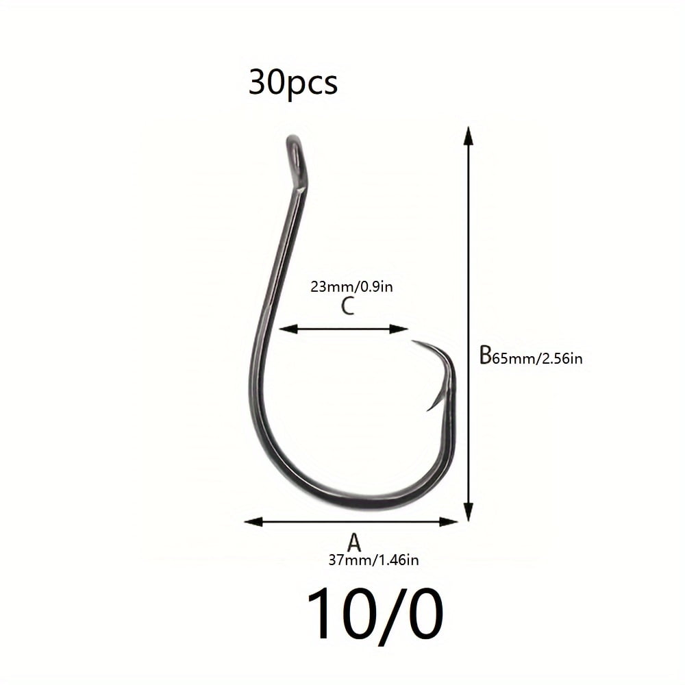 30/50/100/170pcs 1 # –10/0 Circle Hooks, Fishing Accessories for ...