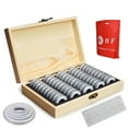 30/50/100PCS Coin Storage Box With Adjustment Pad Adjustable Wooden ...