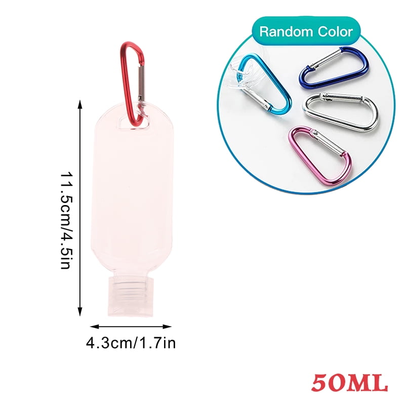 30/50/60ml Empty Portable Bottle With Carabiner Hook Outdoor Travel ...