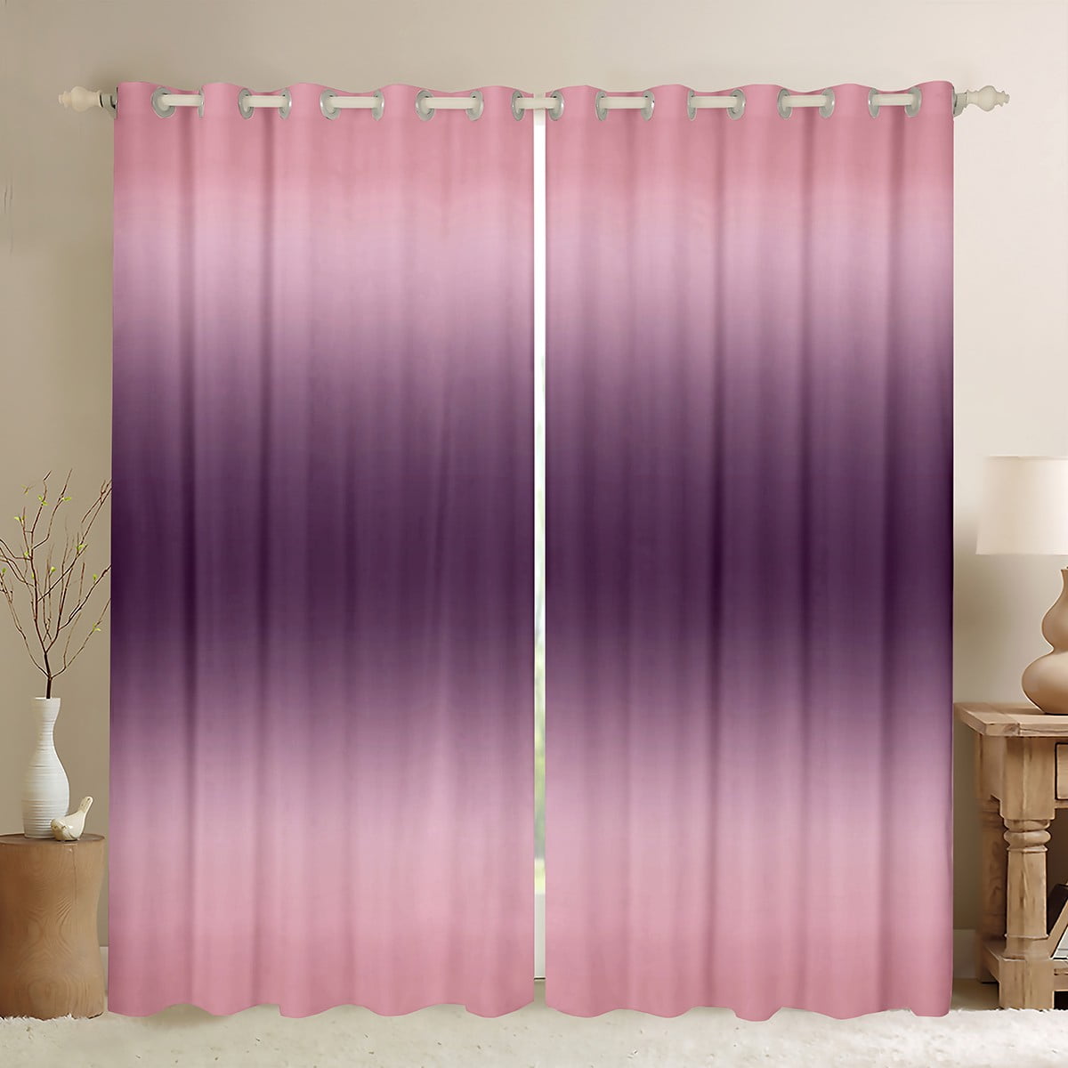 30%-50% Blackout Curtains Pink Purple Gradient Curtains & Drapes ...