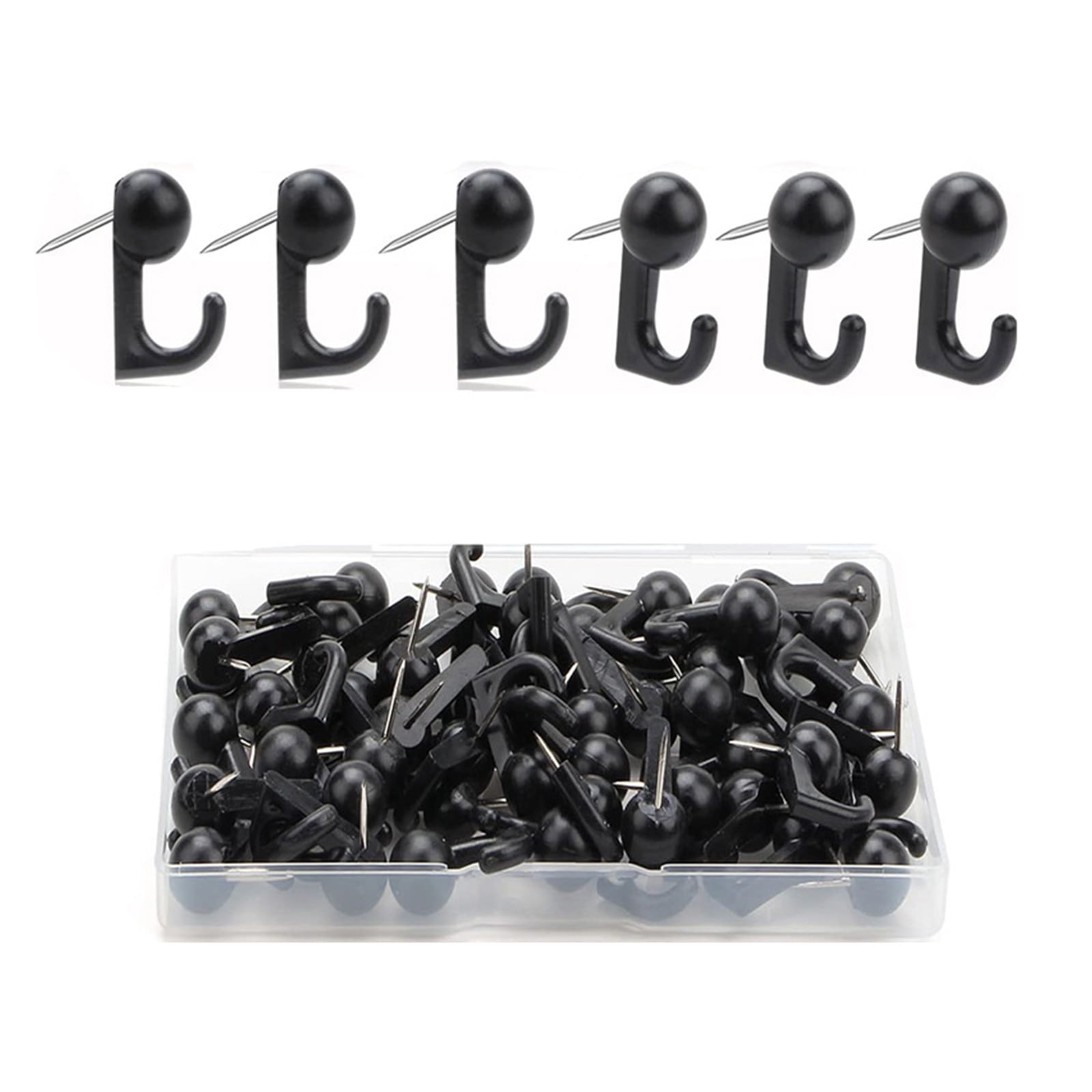 30/50 Pcs Push Pin Hooks Wall Thumb Tacks Hook Cork Board Hooks ...