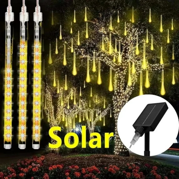 30/50cm Solar LED Meteor Shower Light Holiday String Light Waterproof Fairy Garden Decor Outdoor ...