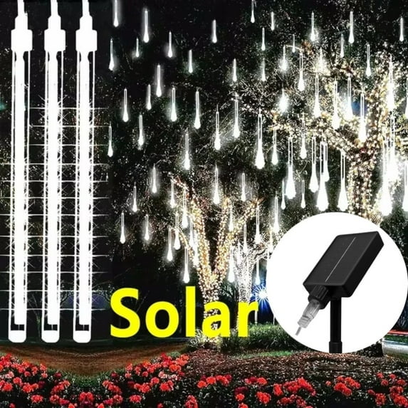 30/50cm Solar LED Meteor Shower Light Holiday String Light Waterproof ...