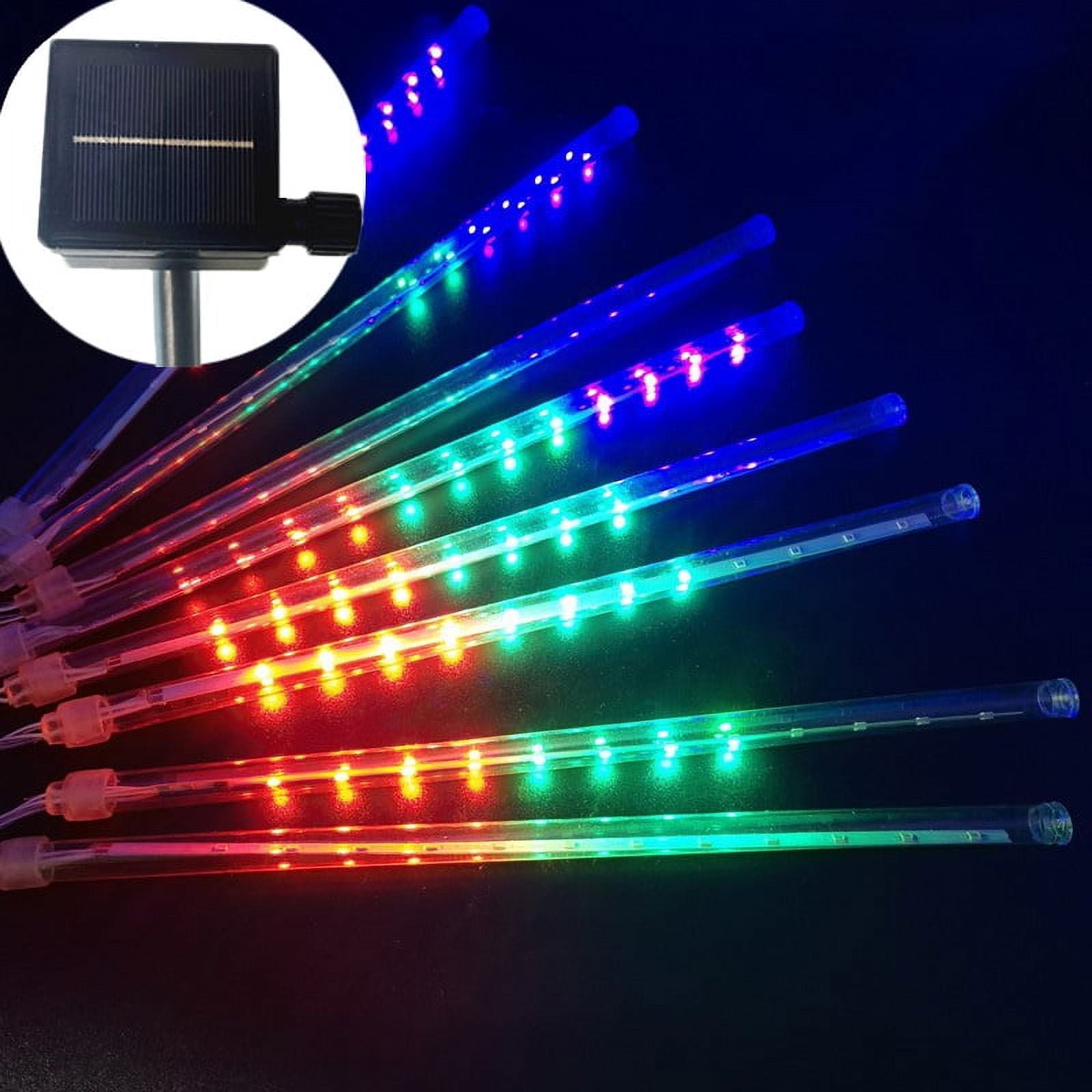 30/50cm Solar Power Meteor Shower Lights 8 Tubes Outdoor Falling Rain ...