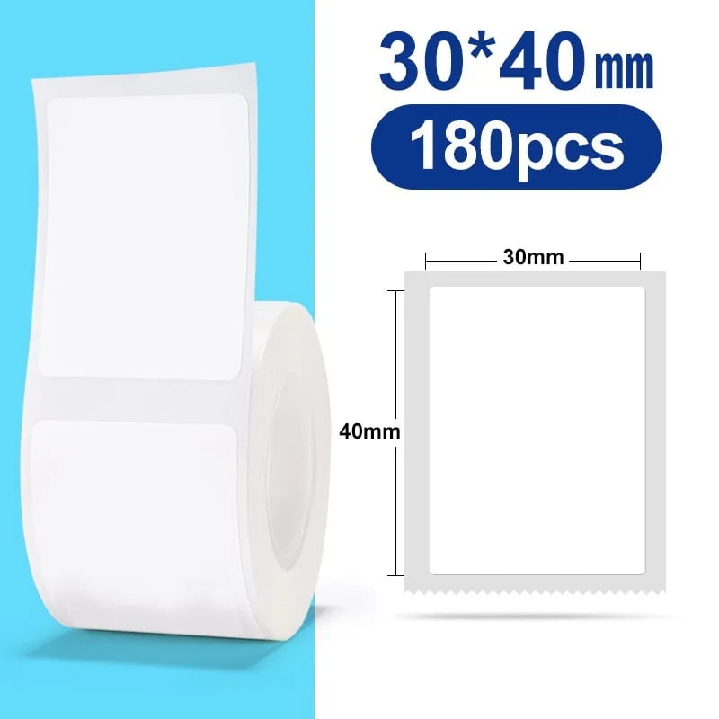 30-50mm B21 B1 B3S Printer Label Paper Roll White Sticker Print Papers Rolls Tear-proof Water ...