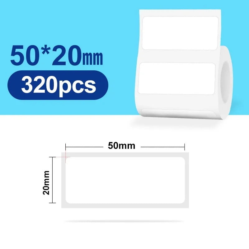 30-50mm B21 B1 B3S Printer Label Paper Roll White Sticker Print Papers Rolls Tear-proof Water ...