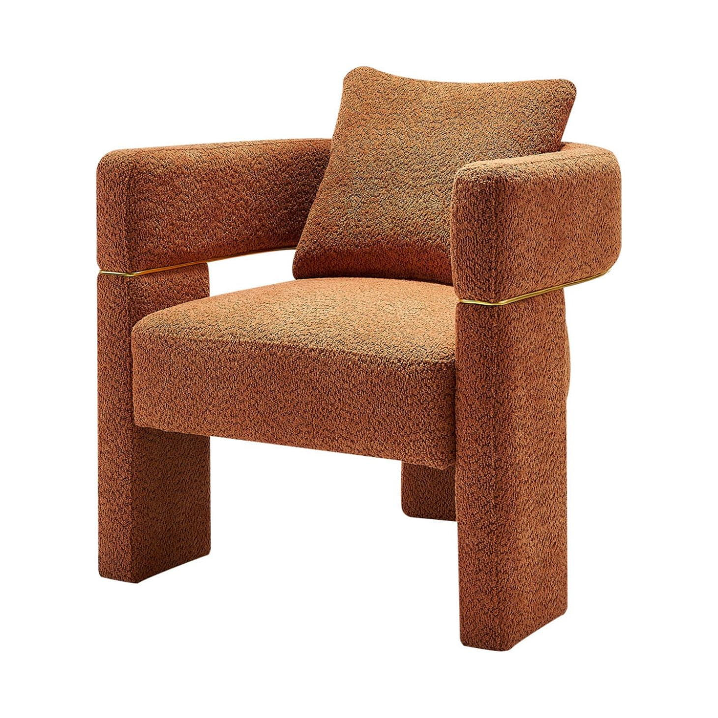30.51" Wide Accent Chair, Stylish Boucle Upholstered Armchair with ...