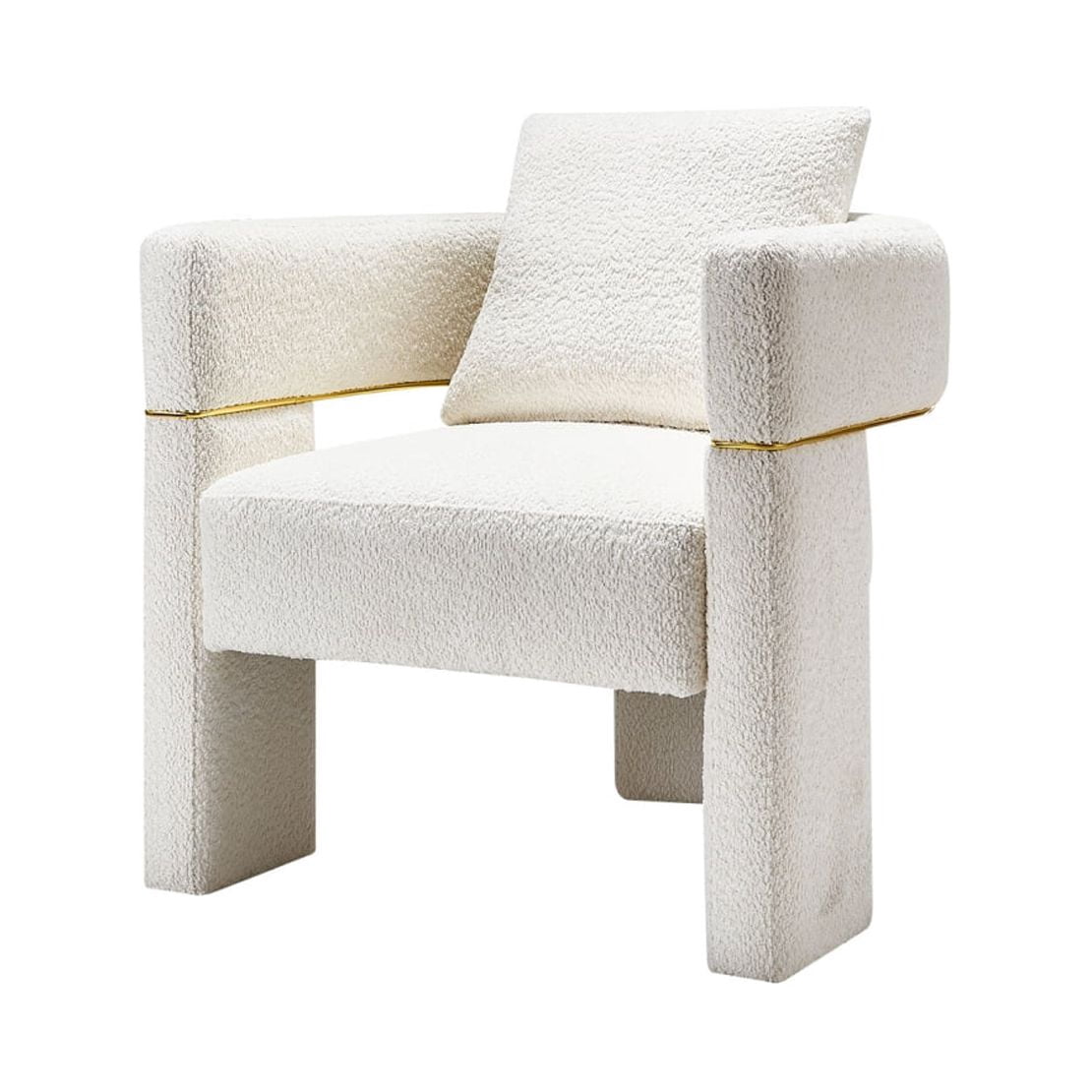 30.51" Wide Accent Chair, Stylish Boucle Upholstered Armchair with ...