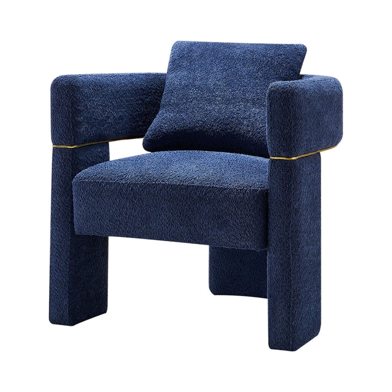 30.51" Wide Accent Chair, Stylish Boucle Upholstered Armchair with ...