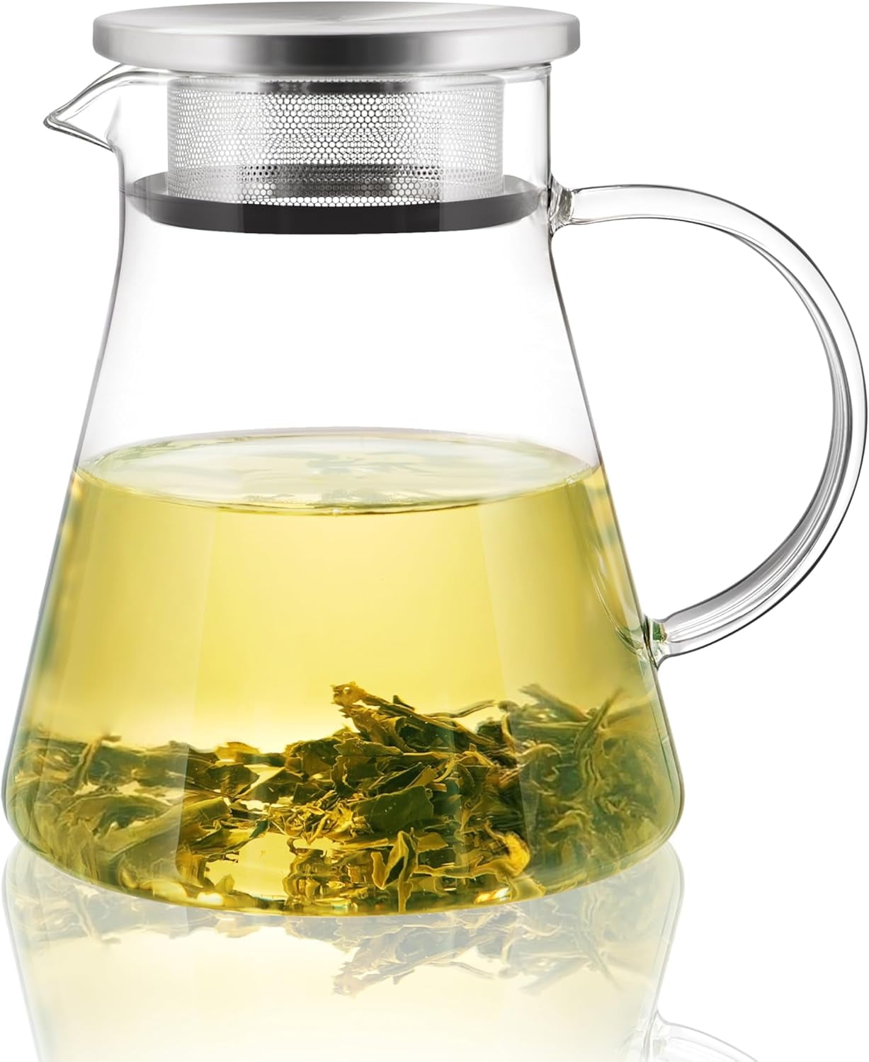 30.5oz/900ml Glass Teapot Stovetop Safe,One-Touch Clear Tea Kettle ...