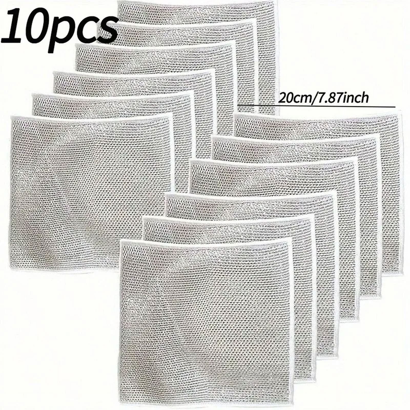 30/5pcs Magic Cleaning Cloth Thickened Double-sided Metal Steel Wire ...