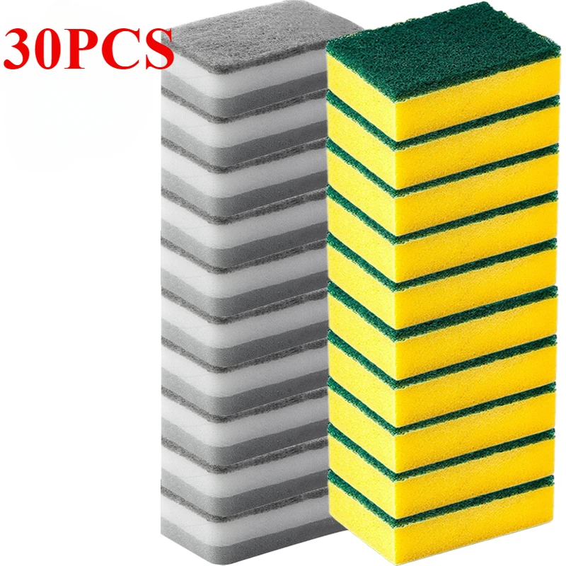 30/5pcs Magic Cleaning Sponges Double-sided Reusable Kitchen Sponge ...
