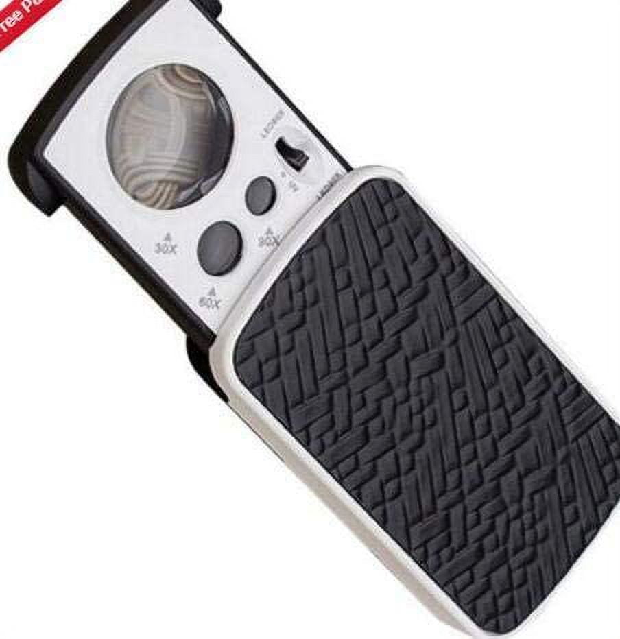 30/60/90X Magnifying Glass Pocket Magnifier with 2 LED Lights and 1 UV ...