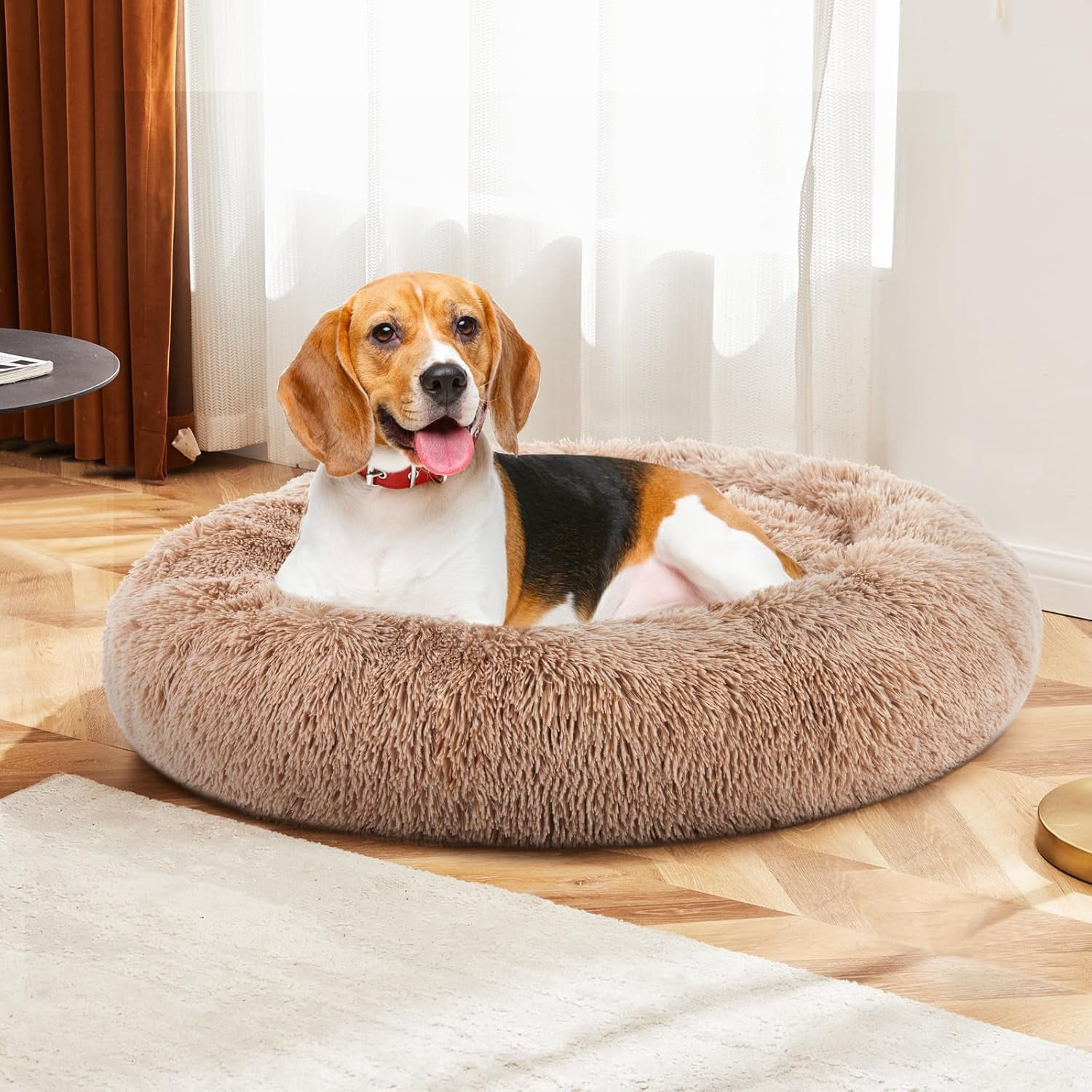 30.7x30.7 Inch Calming Donut Beds for Large Dogs, Machine Washable ...