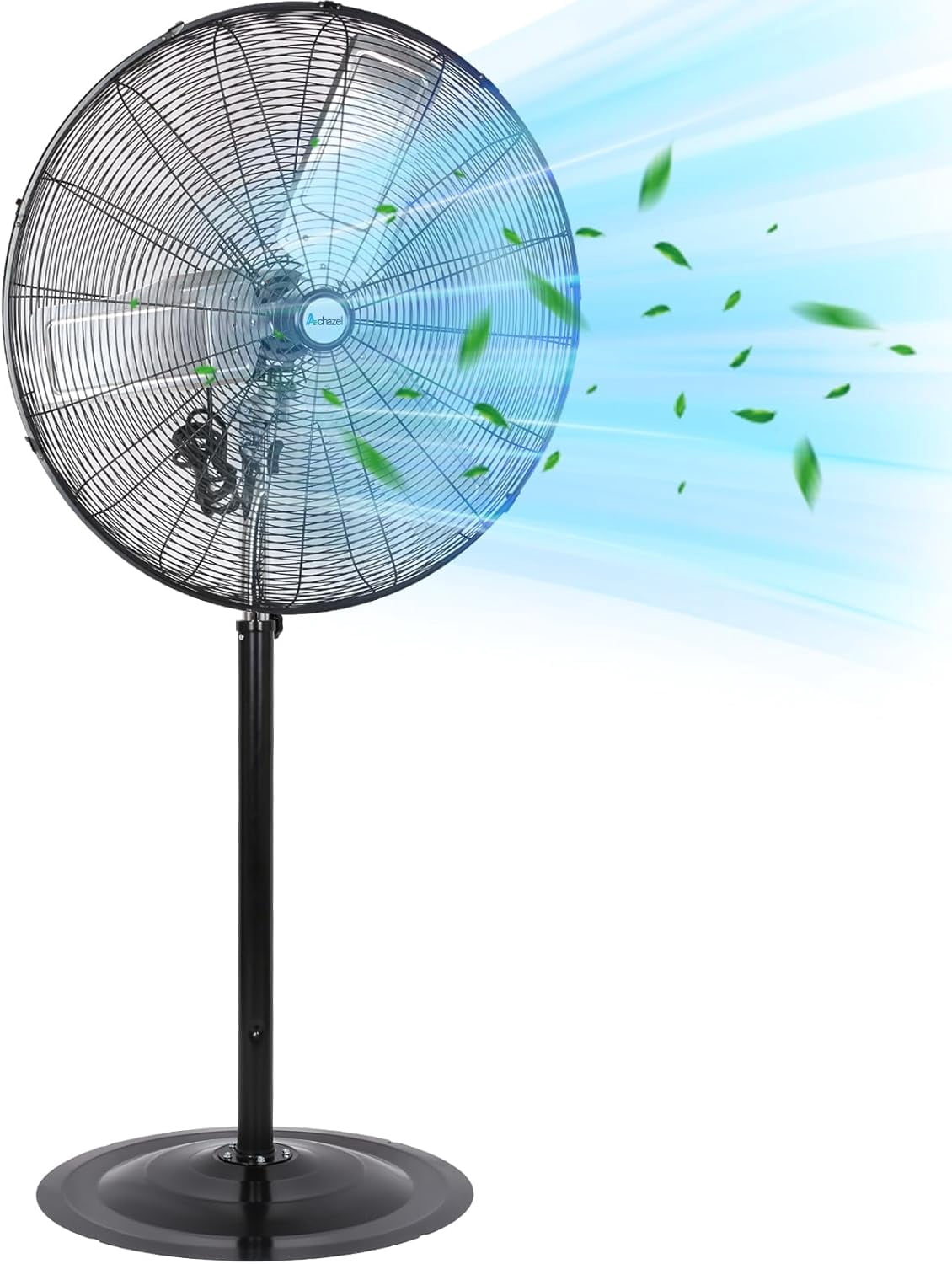 30" 8900 CFM High Velocity Industrial Pedestal Fan, 3-Speed Heavy Duty ...