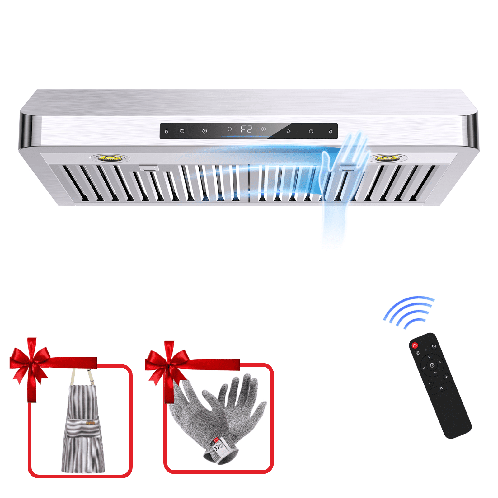 30" 900CFM Ducted Under Cabinet Range Hood in Stainless Steel with ...