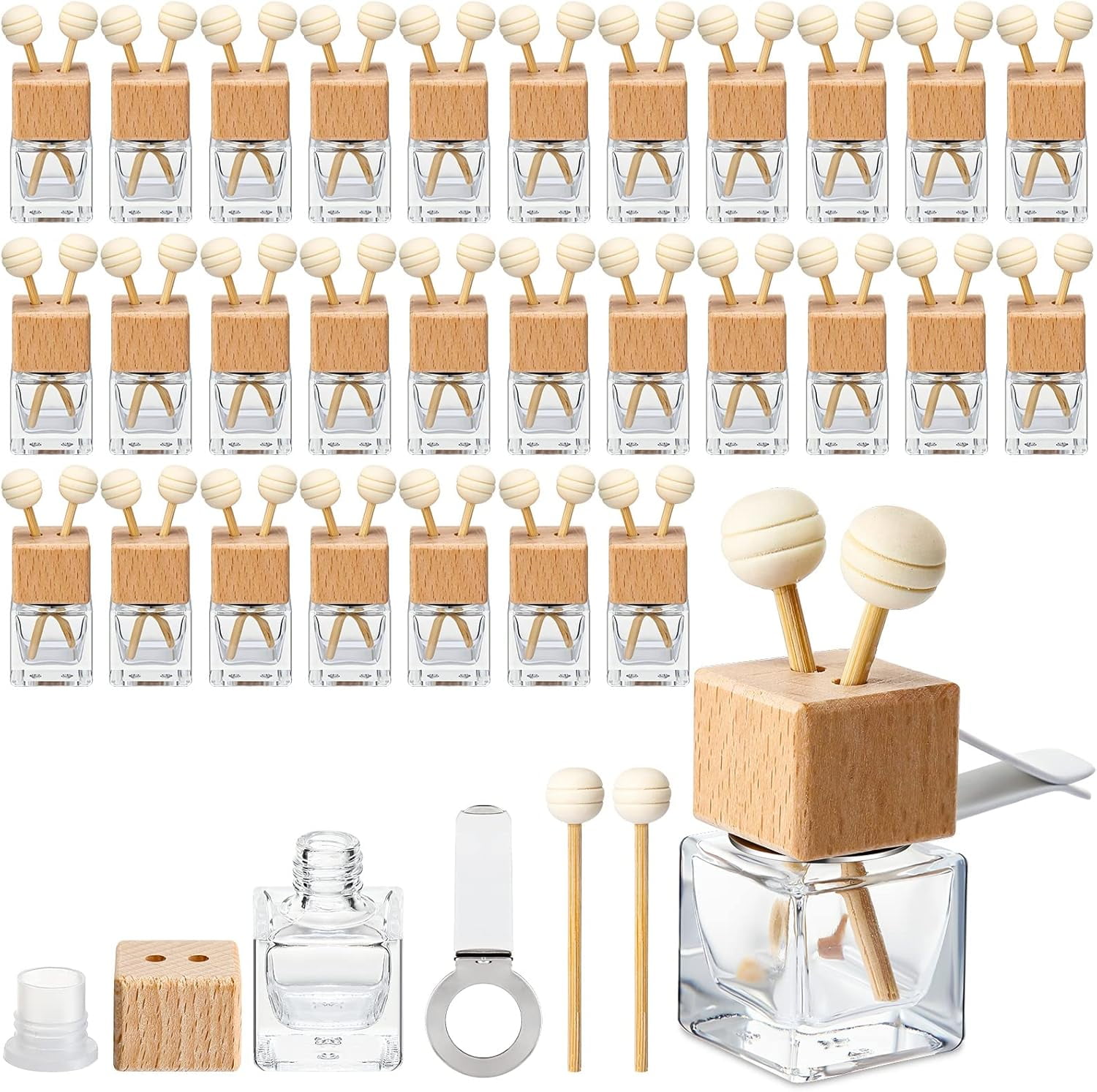 30 Air Freshener Diffuser with Vent Clip Empty Diffuser Bottles for ...